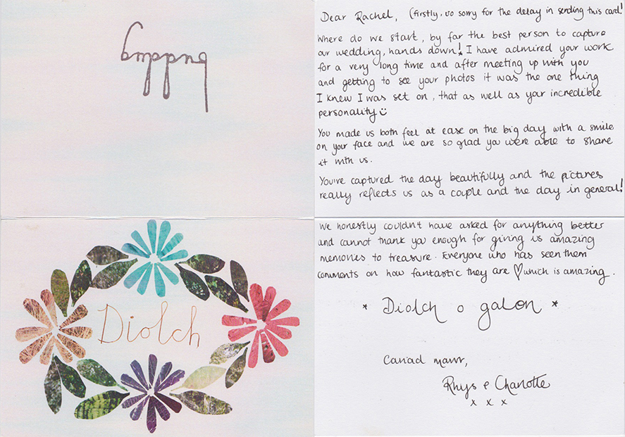 Charlotte and Rhys Thank you Card - Rachel Lambert Photography
